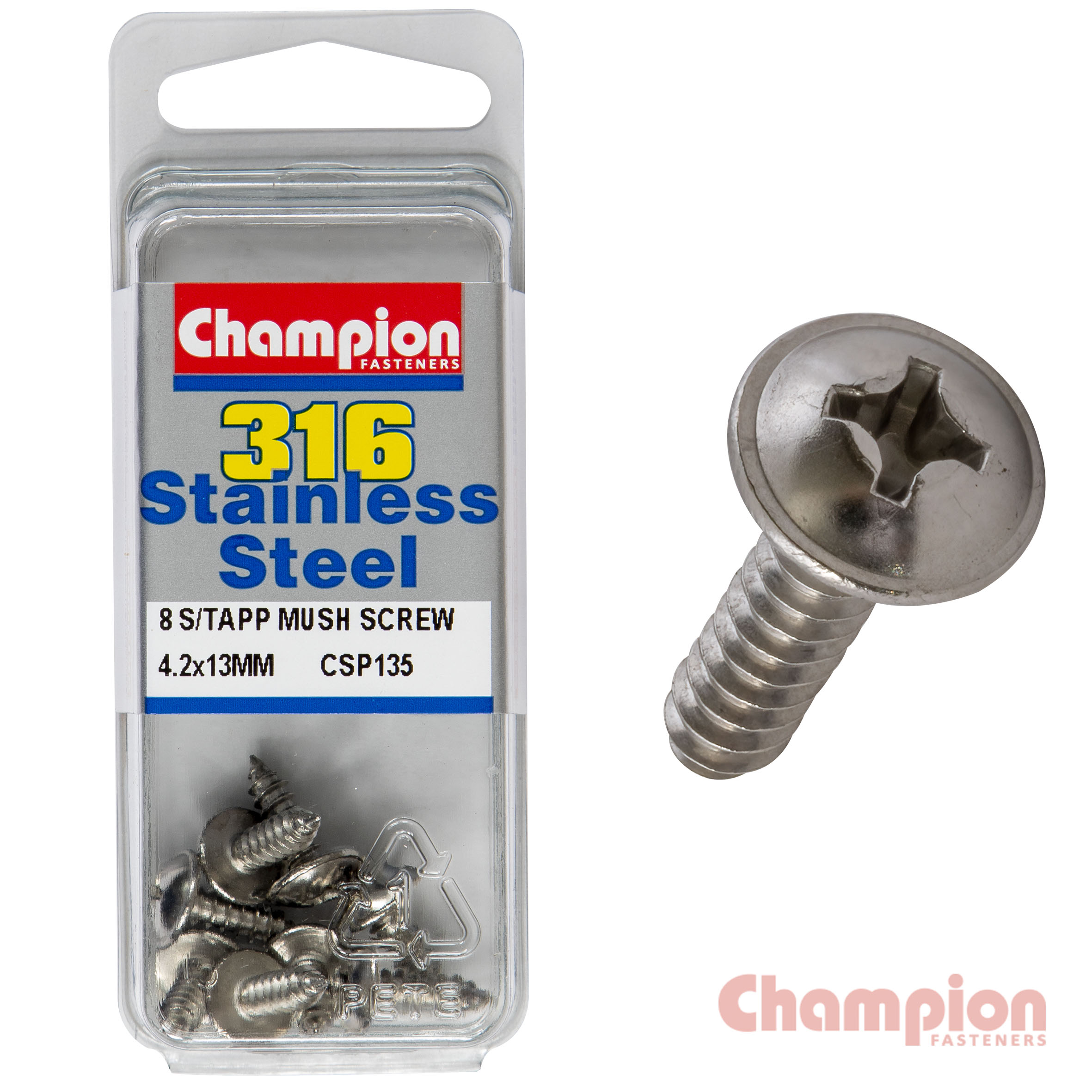 Self Tapping Screws Mushroom Head 4 2mm X 13mm Champion Parts